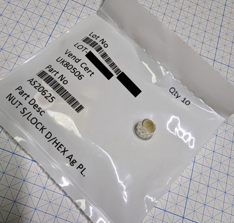 Aerospace Standard セルフロックナット（銀メッキ）各種入荷しました